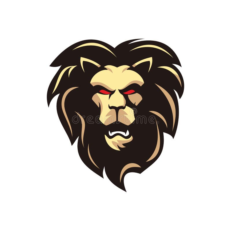 Lion head logo design stock illustration. Illustration of angry - 249658173