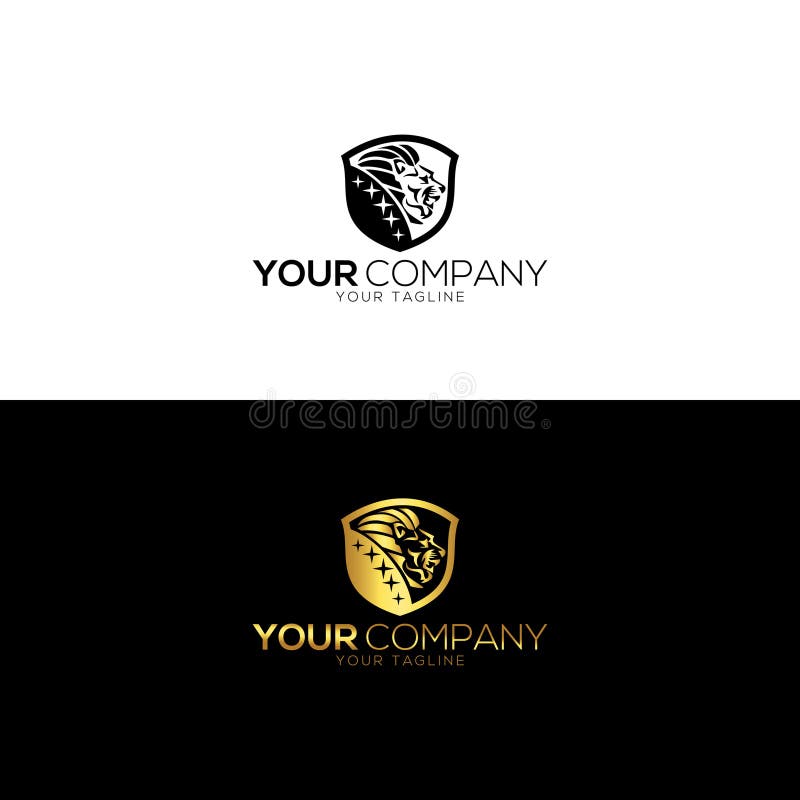 Unique Lion Shield Logo Template Stock Vector - Illustration of ...
