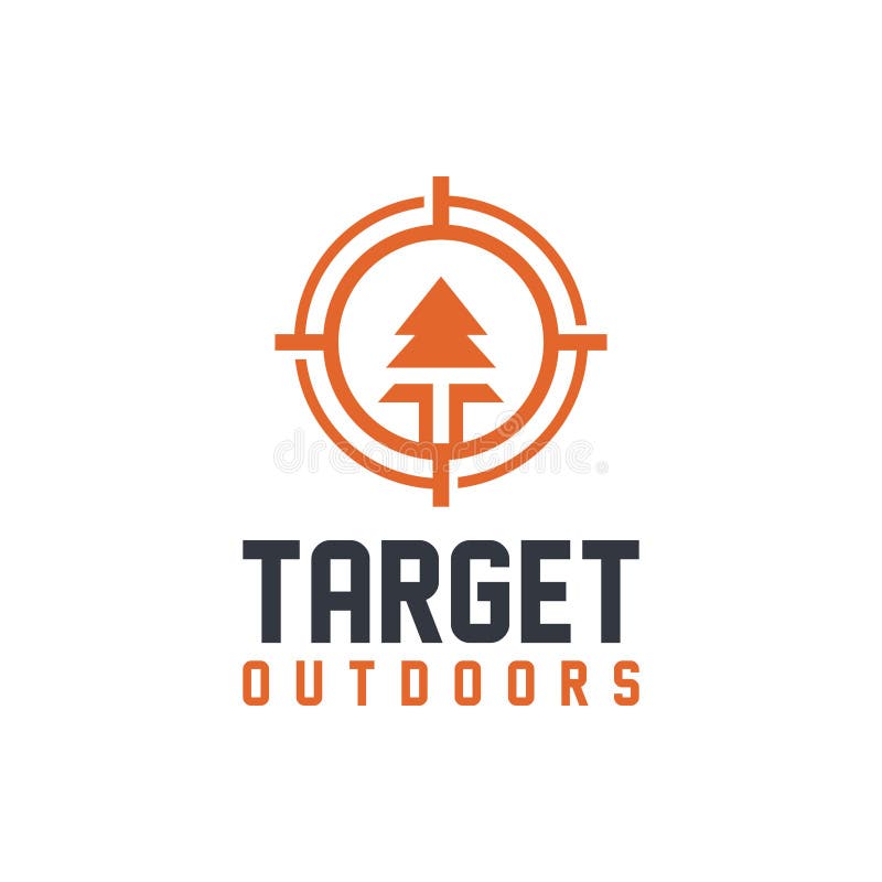 A Unique Logo Combination of Pine Trees, Target and the Letter T Stock ...