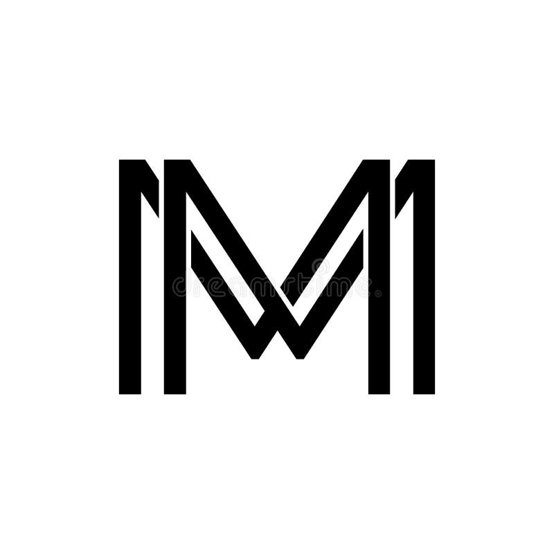 Unique Logo Design Letter MM on Black Background and White Stock Vector ...