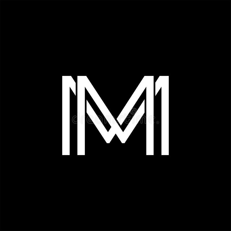 Unique Logo Design Letter M M on Black Background and White Stock ...