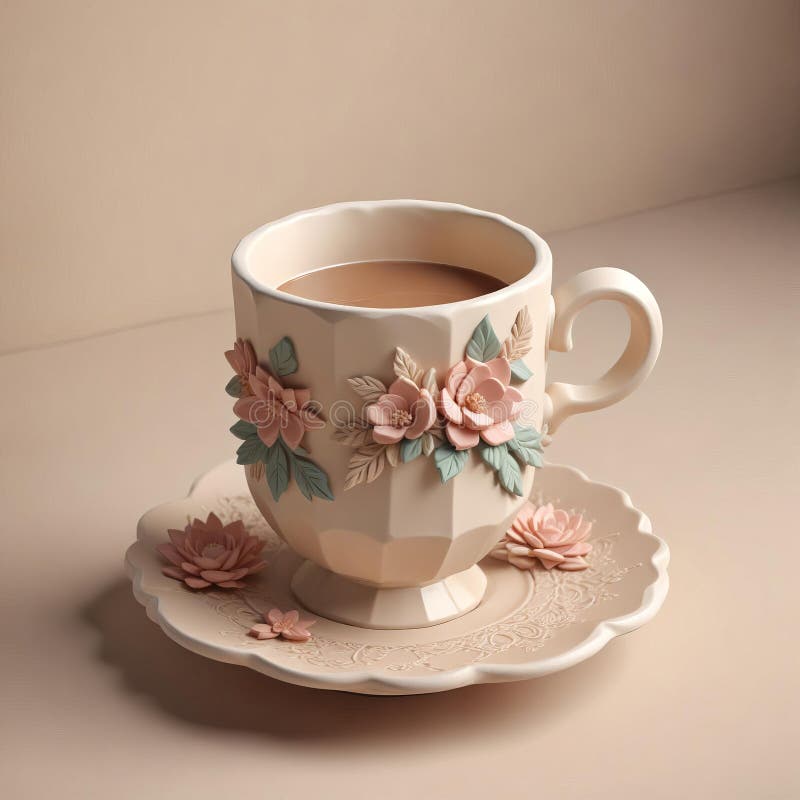 A Unique Low Poly Clay Cup stock illustration. Illustration of ...