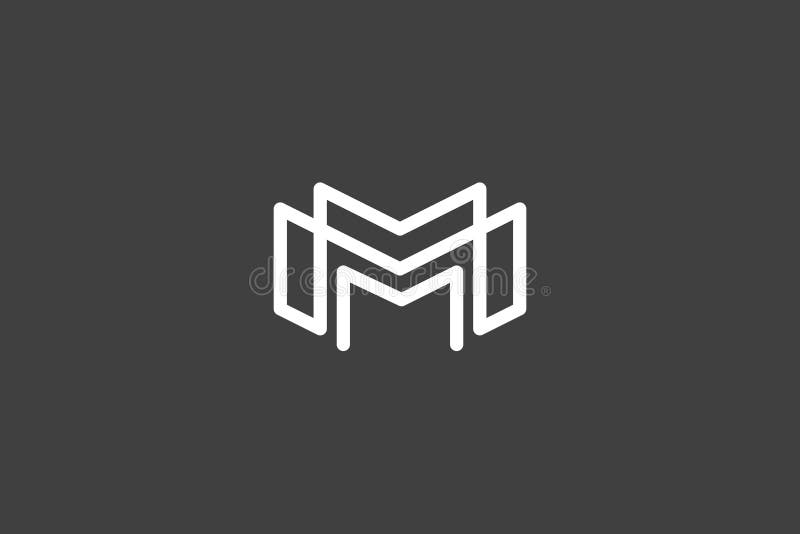 Unique Luxury Line Art Letter M Logo Stock Vector - Illustration of ...