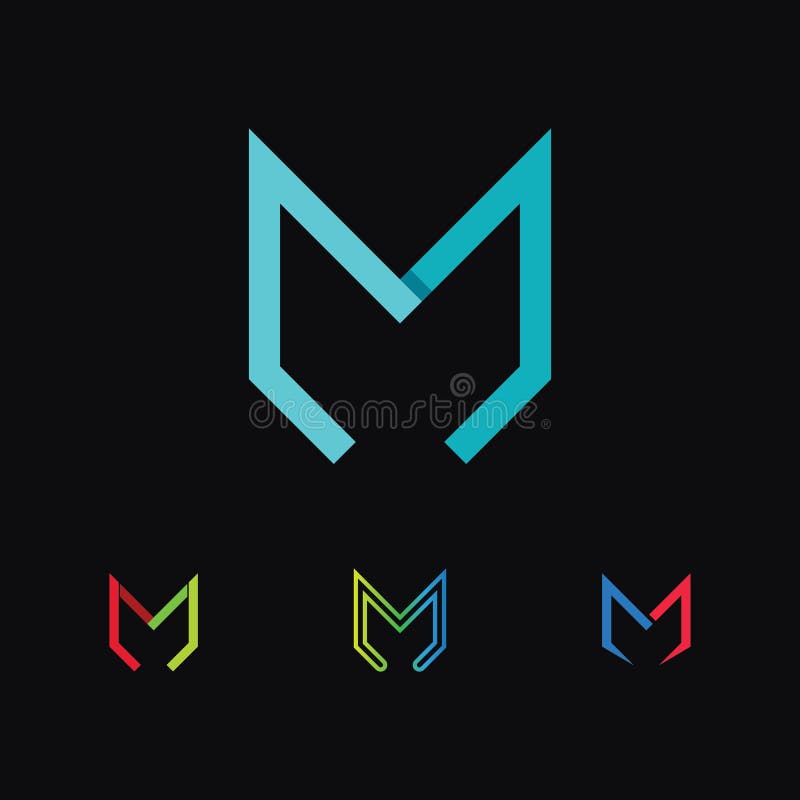 Unique M Shaped Logo with Negative Space for Creative Agency, Studio ...