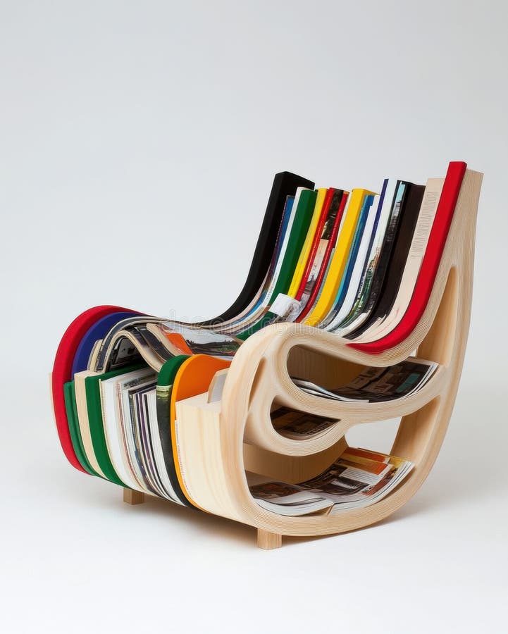 Unique Magazine Chair that Doubles As Storage, Combining Vibrant Colors ...