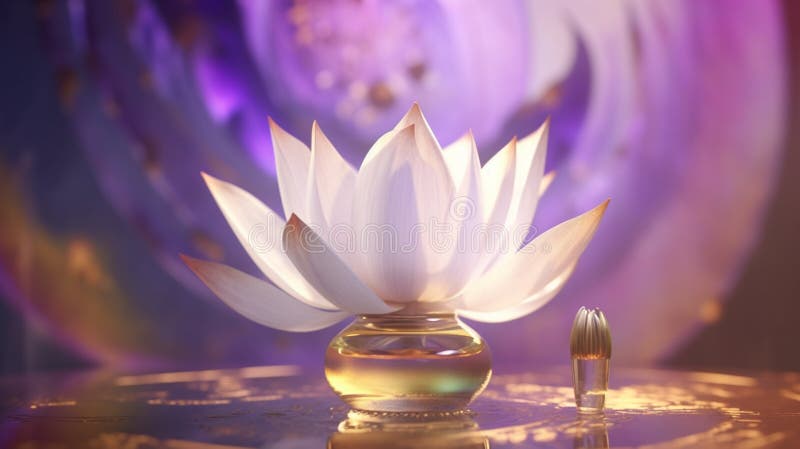 An Unique Magical White Lotus Stock Illustration - Illustration of ...