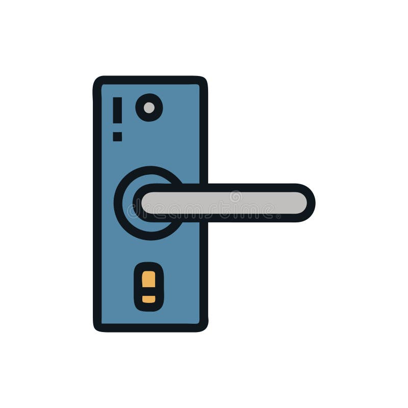Door lock forbidden icon stock vector. Illustration of risk - 259973825