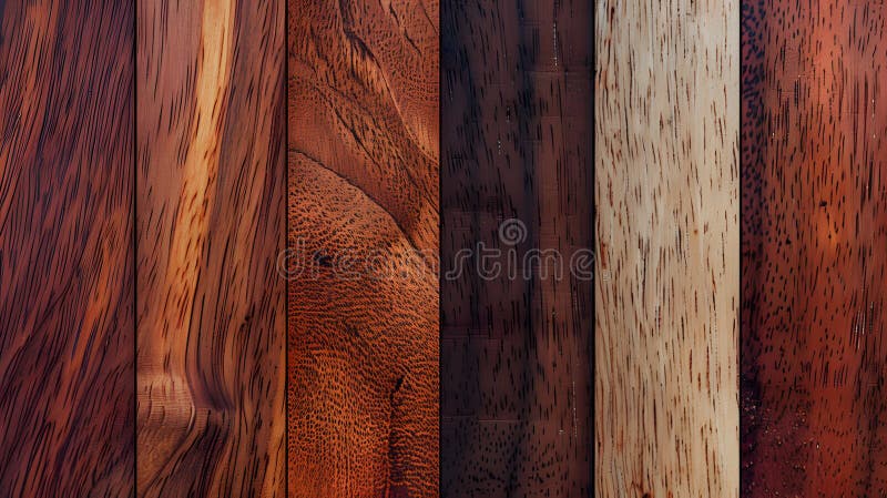 Unique Mahogany Wood Background Textures. Four Variations of Natural ...