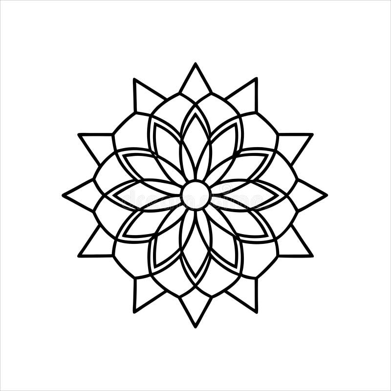 Mandala with Symmetrical Grids Vector Icon Logo Design Stock ...
