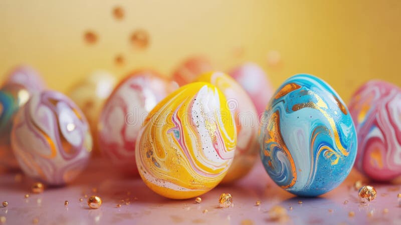 Unique Marble Easter Eggs, Bold and Colorful Holiday Design. Easter ...