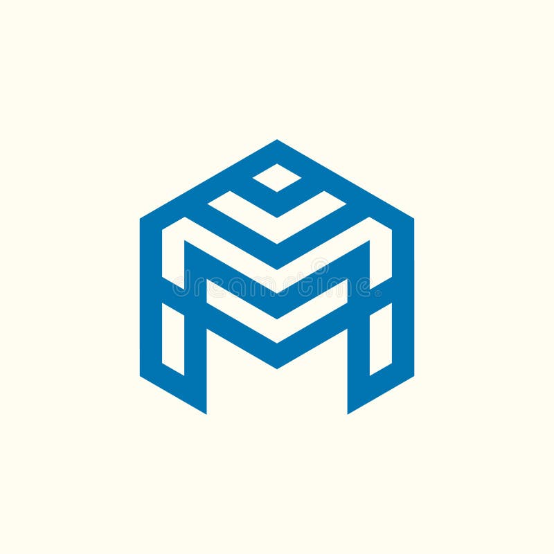 Unique Marketing and Business Blue Polygon Letter Logo Stock Vector ...