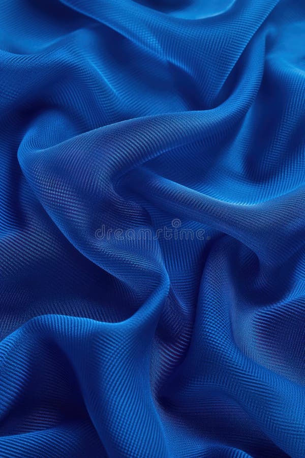 Blue Fabric Texture Close-up Showing Zigzag Pattern. Unique Material ...