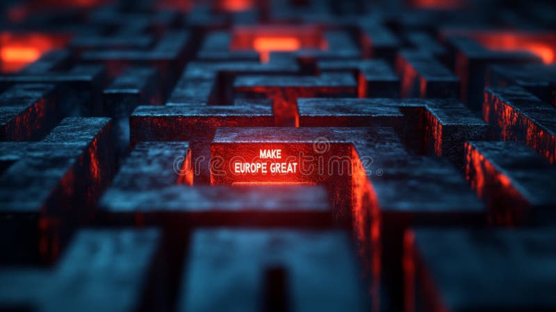 Unique Maze Design Illuminated by a Glowing Message Promoting European ...