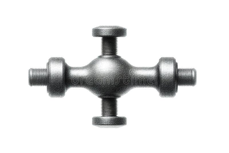 Unique Metal Cross Joint Component Displayed on a White Background for ...