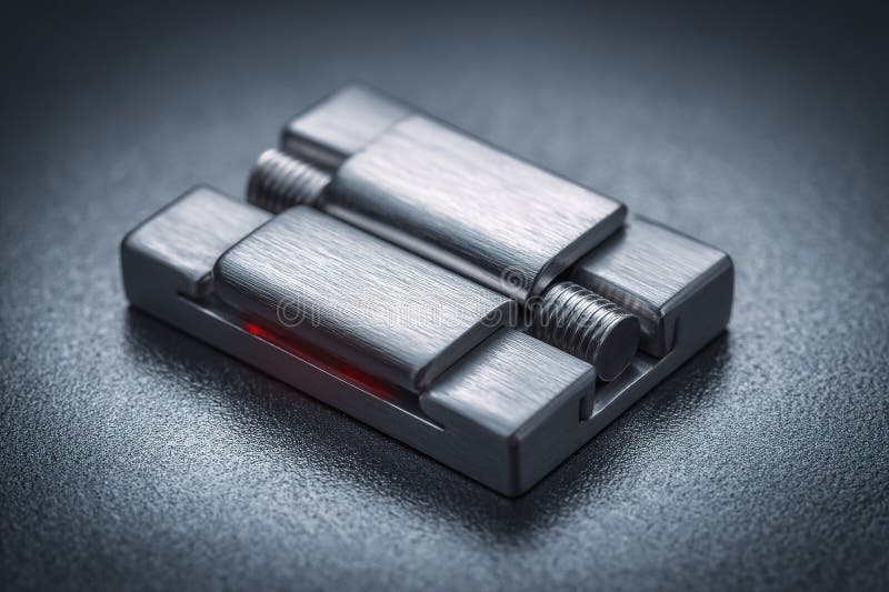 Unique Metal Hinge with Precision Engineering Resting on a Dark Surface ...