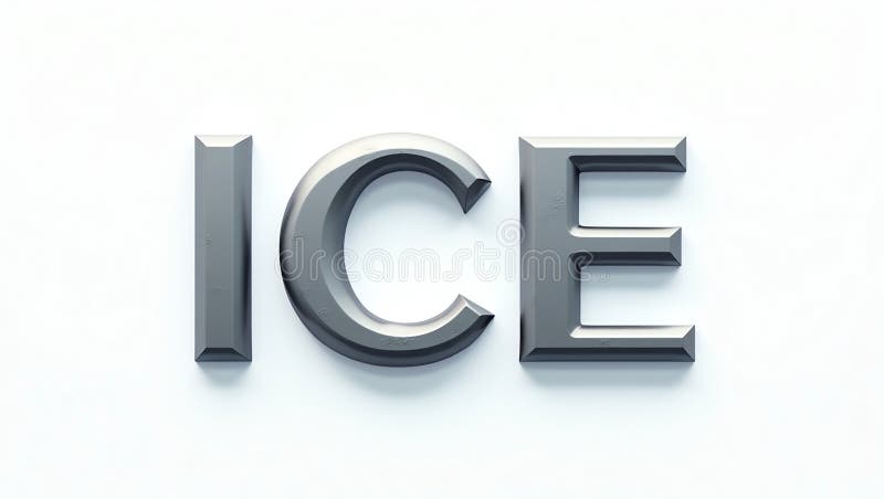 Unique Metallic Lettering Showcasing the Word ICE Against a Clean ...