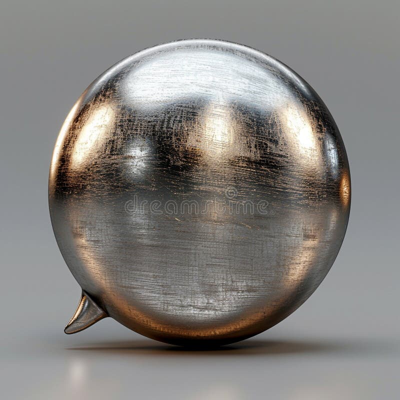 Reflective Metallic Sphere with a Subtle Speech Bubble Detail Stock ...