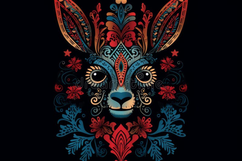 Unique Mexican Llama Silhouette with Intricate Patterns and a Charming ...