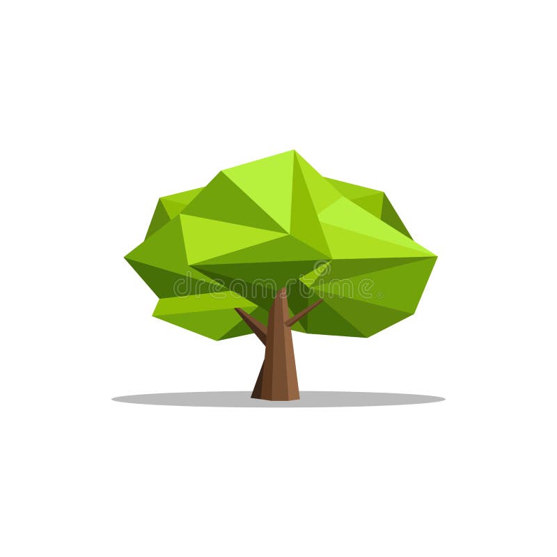 Unique Modern Abstract Polygon Geometric Tree Vector Illustrations ...
