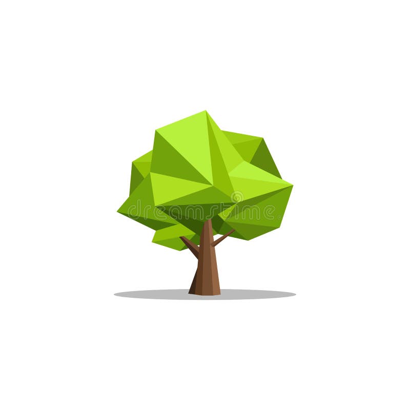 Unique Modern Abstract Polygon Geometric Tree Vector Illustrations ...
