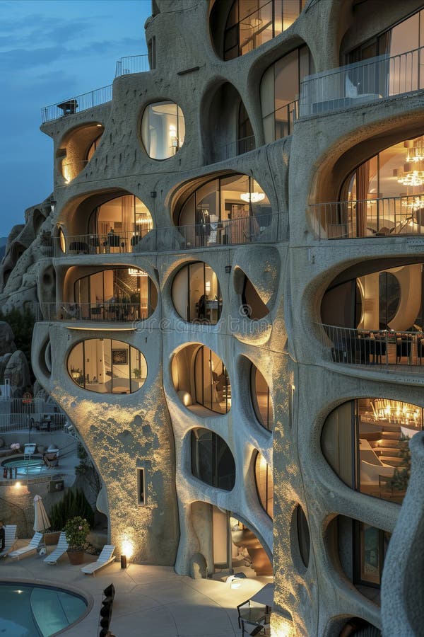 Unique Modern Architectural Building with Organic Curves and ...