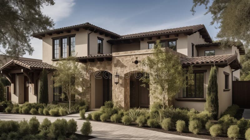 A Unique Modern Houese Design Featuring an Asymmetrical Facade. AI ...