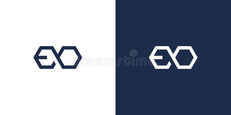 Unique and Modern Initial Letter EXO Logo Design Stock Vector ...