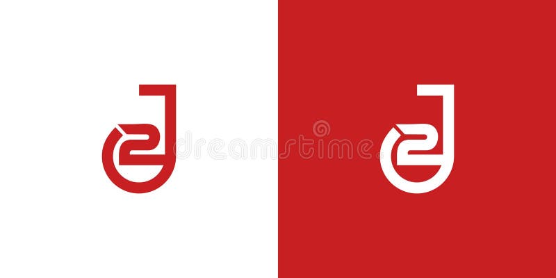 Unique and Modern J2 Letter Logo Design Stock Vector - Illustration of ...