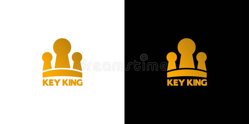 Unique and Modern Key King Logo Design Stock Vector - Illustration of ...