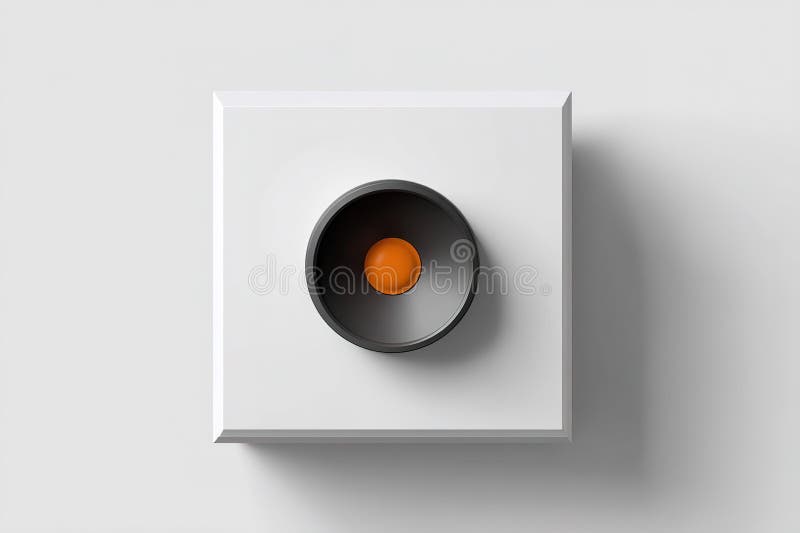 Unique Modern Light Switch Design with an Orange Button Against a White ...