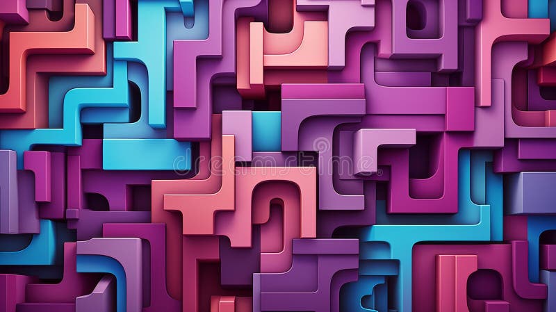 Unique Modern Maze Art with Geometric Patterns and Precise Details in ...