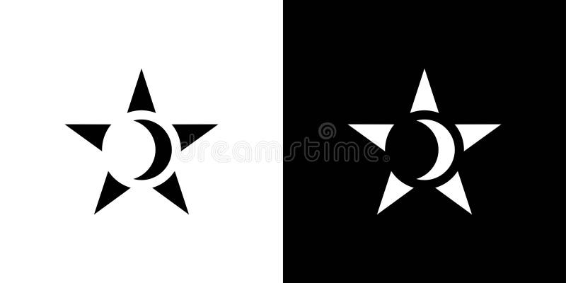 Unique and Modern Star Moon Logo Design Stock Vector - Illustration of ...