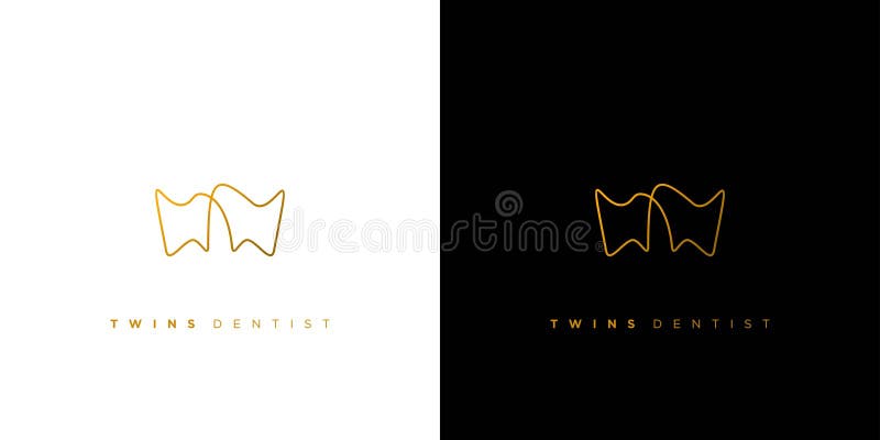 Unique and Modern Twins Teeth Logo Design Stock Vector - Illustration ...