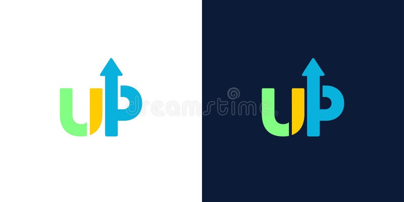 Unique and Modern Up Logo Design Stock Vector - Illustration of fast ...