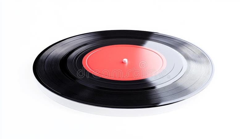 Modern Vinyl Record with a Half Red and Half Black Design Isolated on a ...