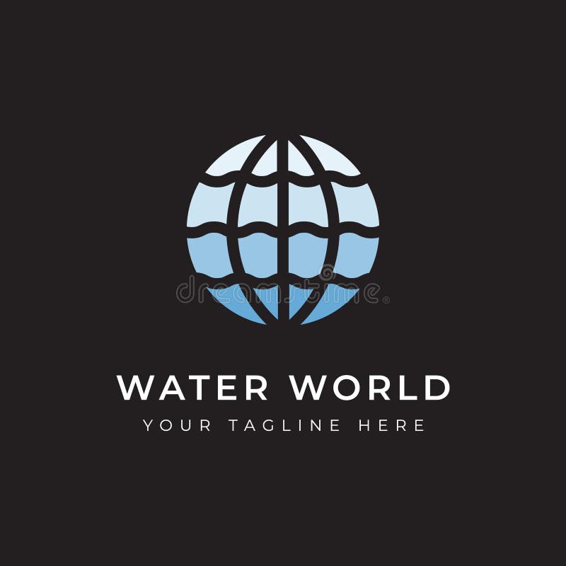 Water World or Globe Logo Template Stock Vector - Illustration of ...