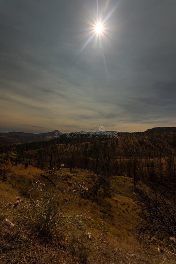 Unique Moment. Mountain Landscape Under Full Solar Eclipse Stock Image ...