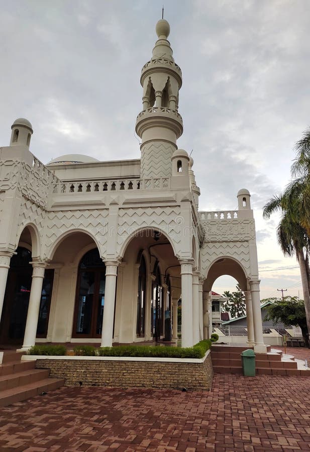 The Unique Mosque Design with a White Cat Adds Comfort in Choice Stock ...