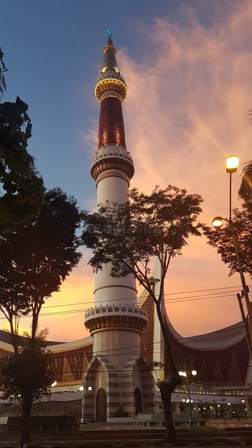 Unique Mosque tower stock photo. Image of tower, spire - 259635050