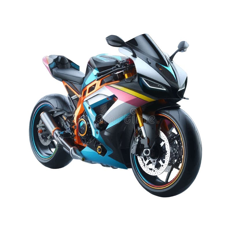 Unique motorcycle vector stock illustration. Illustration of bicyclist - 332061871