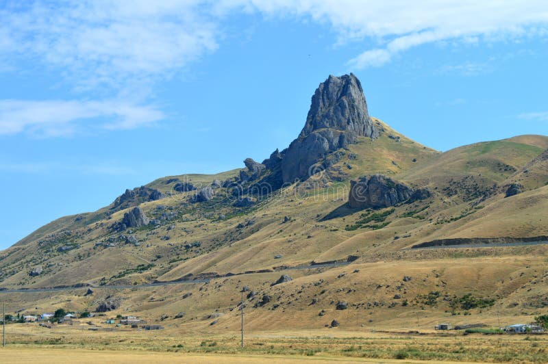 Unique Mountain from a Distance. Stock Photo - Image of farm, green ...