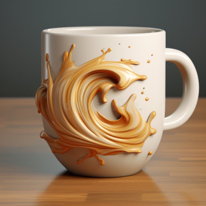 Design a Unique Mug with Super Realistic Details Stock Illustration ...