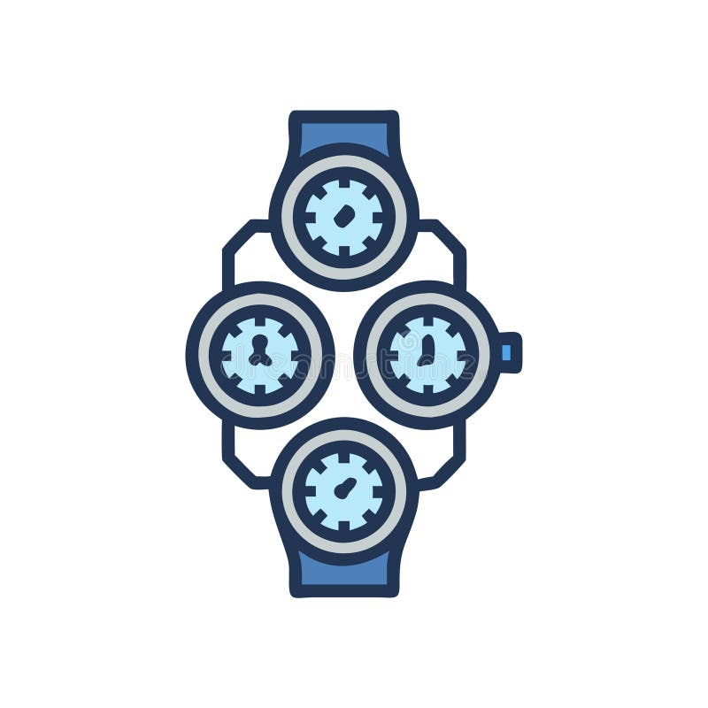 Unique Multi-Dial Watch Design Stock Illustration - Illustration of ...