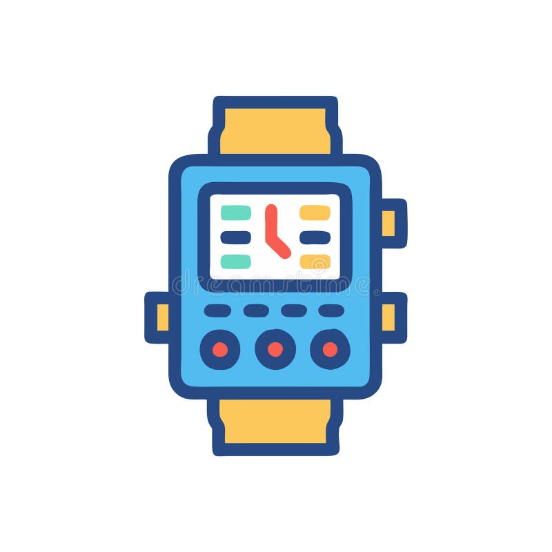 Unique Multifunction Digital Watch Design Stock Vector - Illustration ...