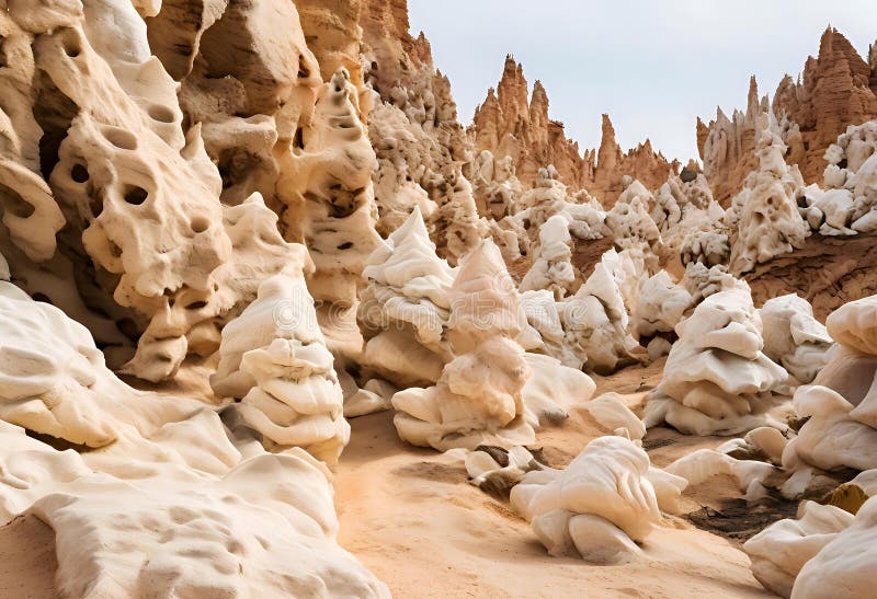 Unique Natural Limestone Formations in Abundance.AI Generated Stock ...