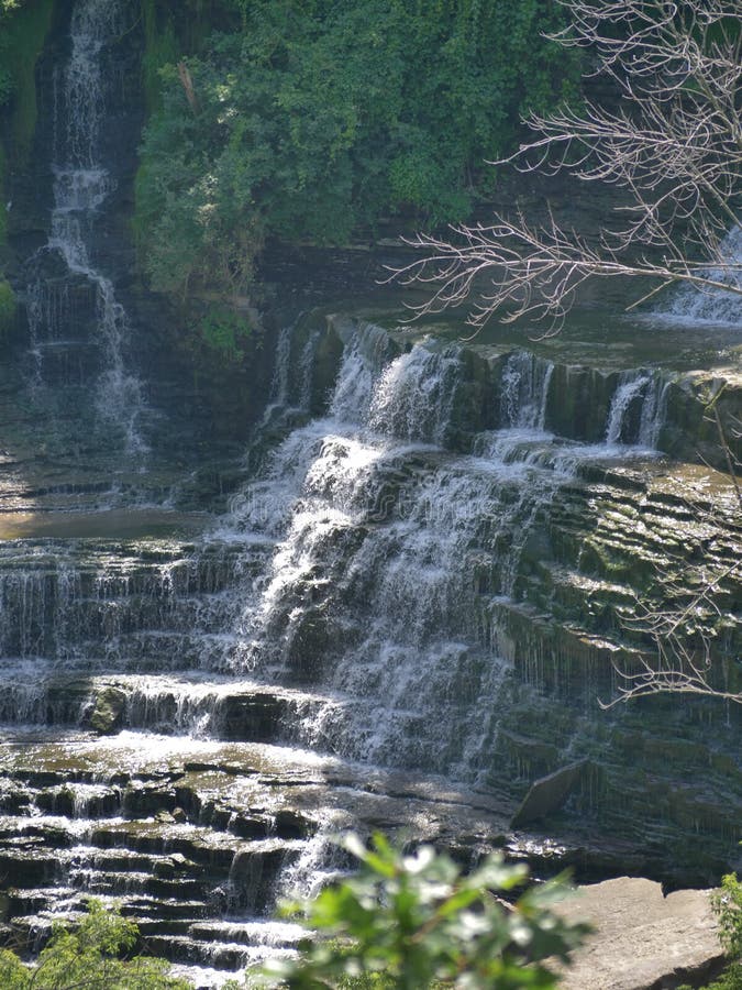 A Unique, Natural Multi-level Waterfall Stock Image - Image of uniua ...