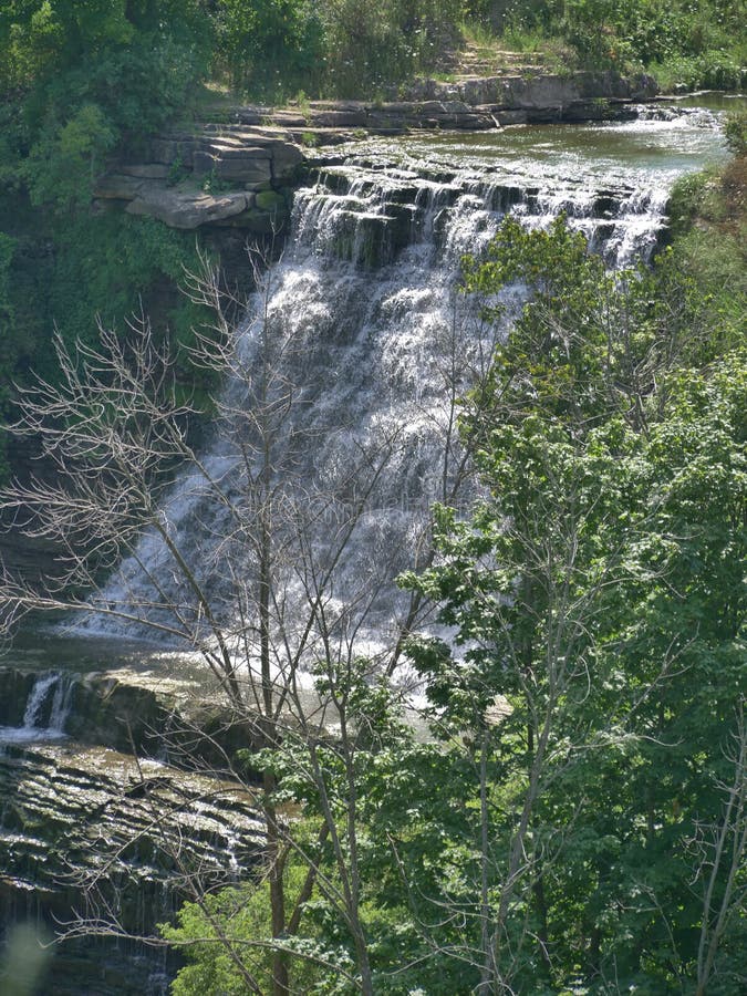 A Unique, Natural Multi-level Waterfall Stock Photo - Image of green ...