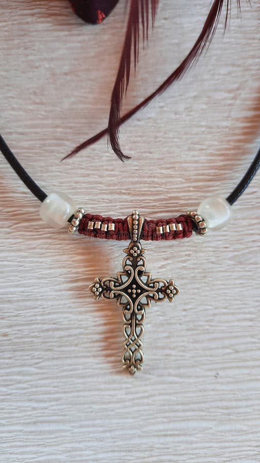 Necklase with Metal Cross for Children Stock Photo - Image of jobs ...