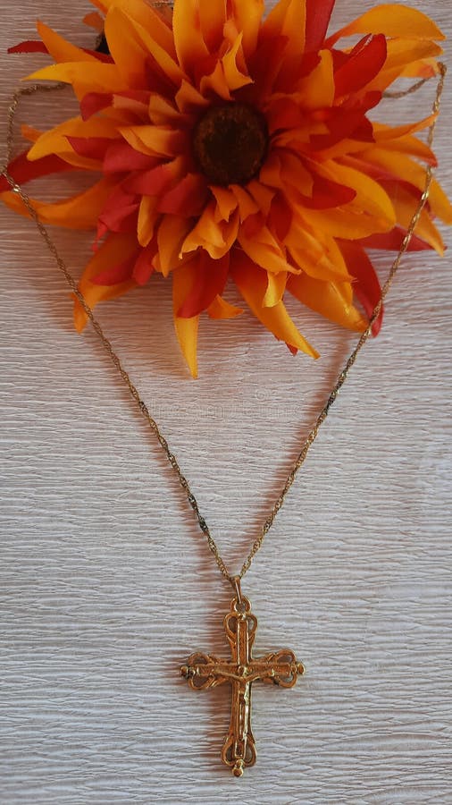 Necklace with metal cross stock image. Image of crosses - 268224739