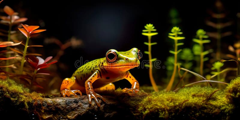 Unique Newts that Glow in the Dark Caves Generative AI Stock ...